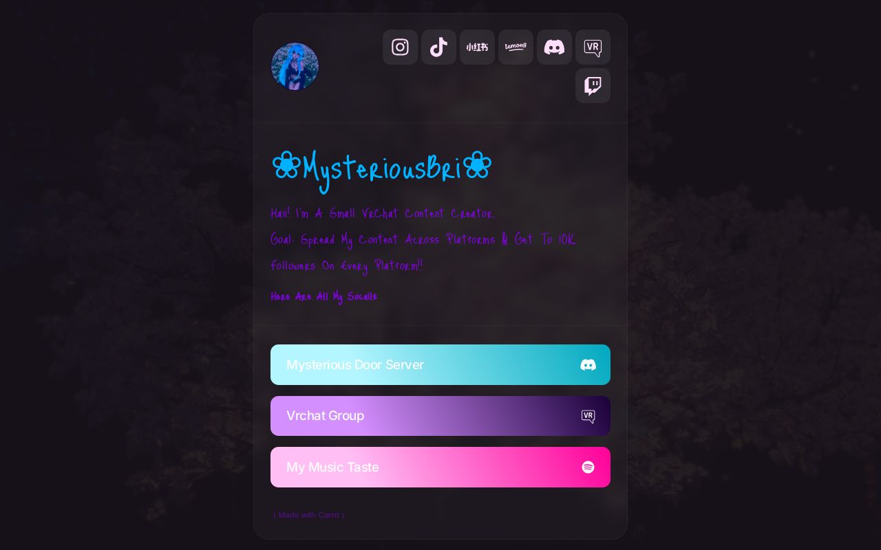 🌸 MysteriousBri Socail Links